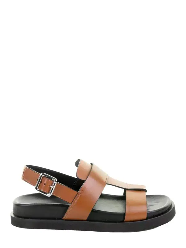 GUGLIELMO ROTTA Buckle-fastening Leather Sandals - Brown