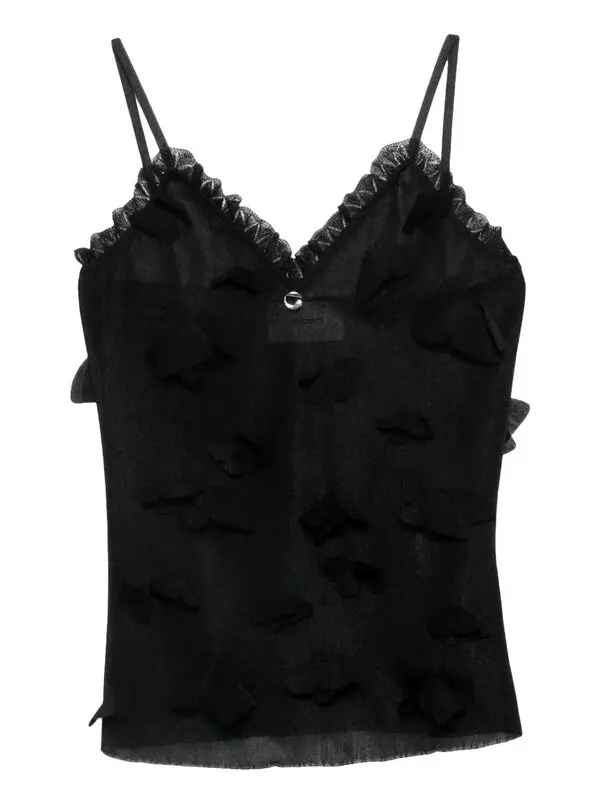 Coperni Butterflies-appliqué Top - Black