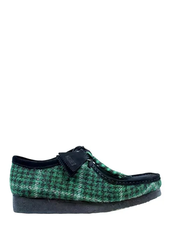 Clarks Wallabee Tweed-check Boots - Green