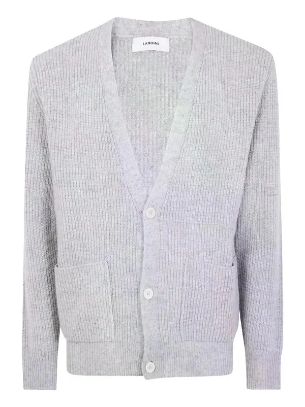 LARDINI Ribbed Wool Cardigan - Grey