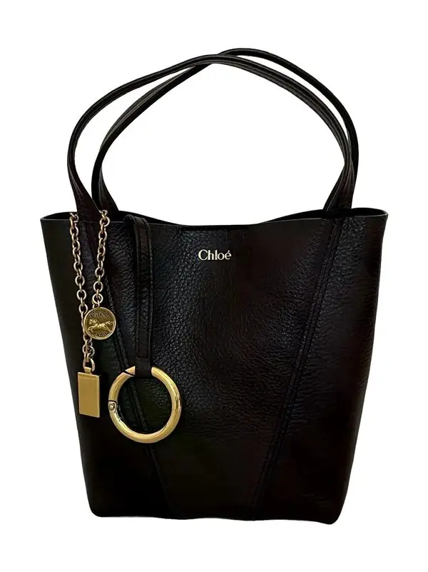 Chloé Leather-trimmed Chain-detail Shoulder Bag - Black