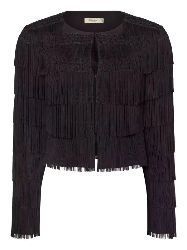 TEMPERLEY LONDON Fringed Layered Jacket - Black