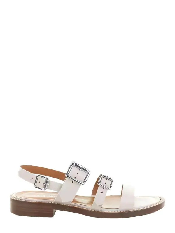 GUGLIELMO ROTTA Buckle-strap Leather Sandals - White
