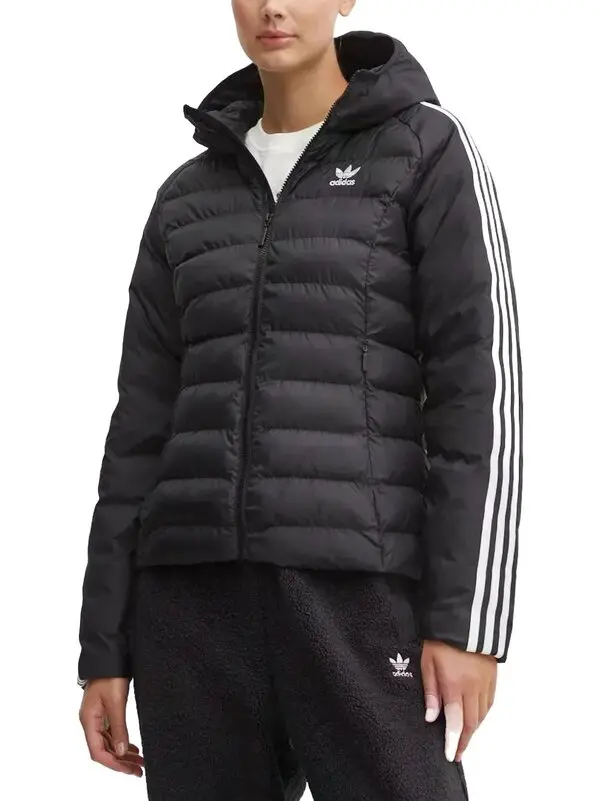 Adidas Three-stripe Hooded Puffer Jacket - Black