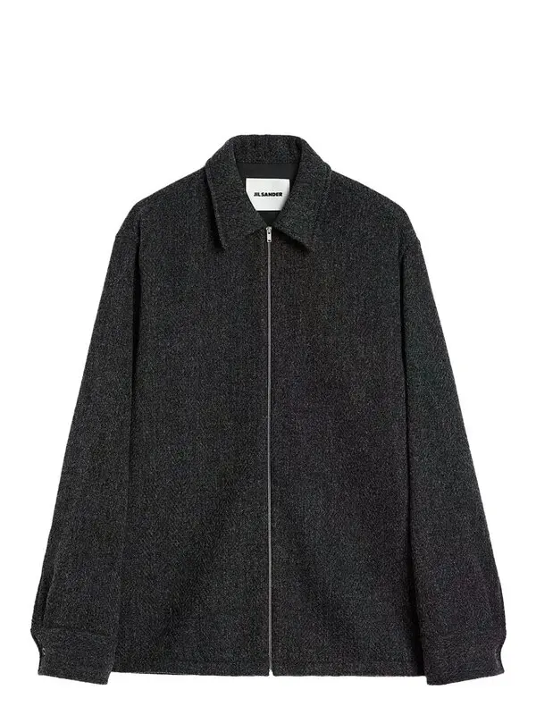 JIL SANDER Zip-front Jacket With Collar Detail - Grey