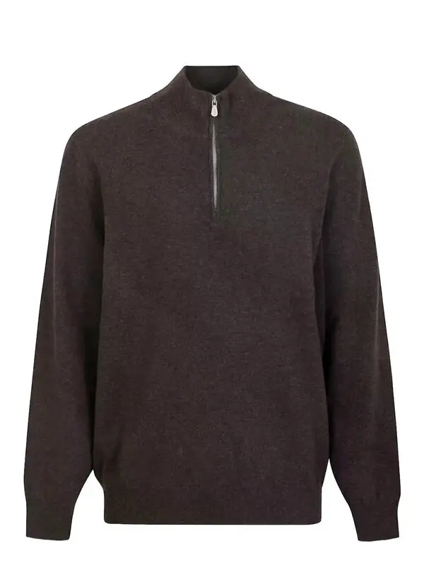 Brunello Cucinelli Half-zip Cashmere Sweater - Brown