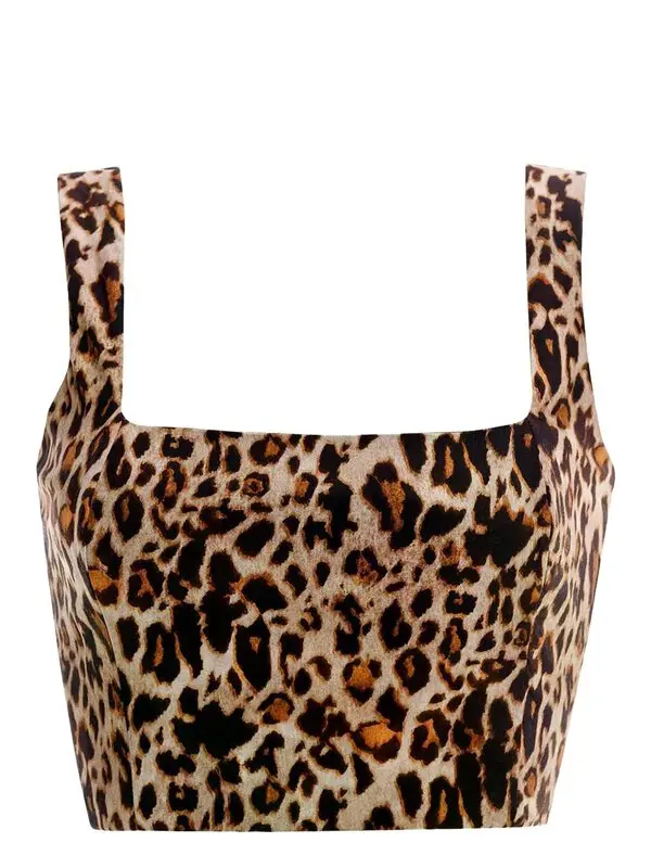 Agua Bendita Leopard-print Top - Brown