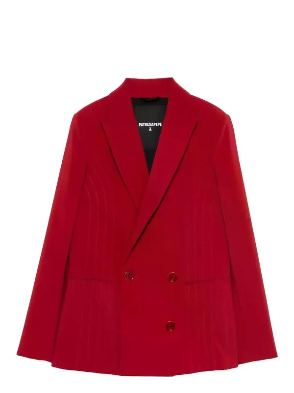Patrizia Pepe Panelled Double-breasted Blazer - Red