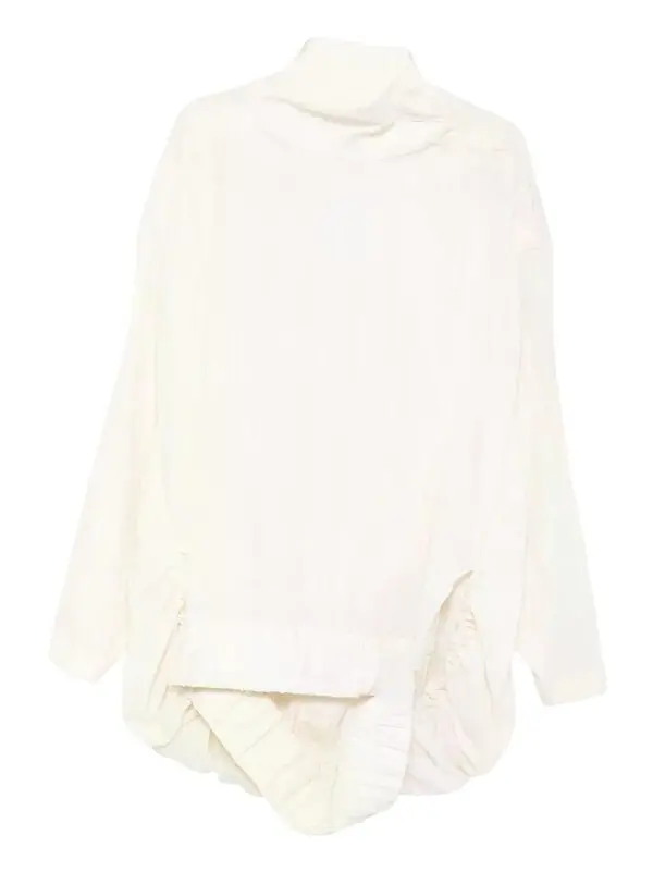 Jean Paul Gaultier High-neck Pleated Top - Neutrals