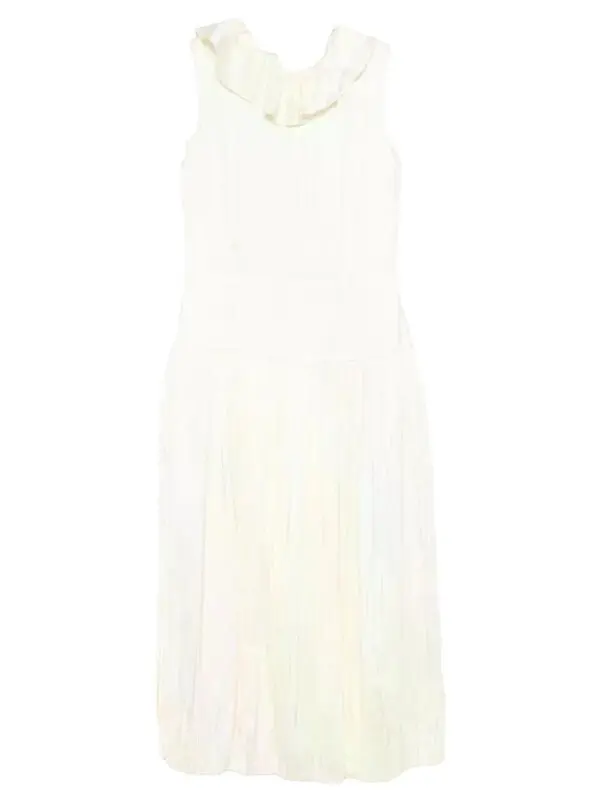 JIL SANDER Pleated Ruffled Dress - White