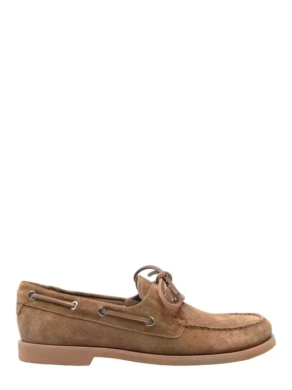 GIANVITO ROSSI Vandée Suede Boat Shoes - Brown
