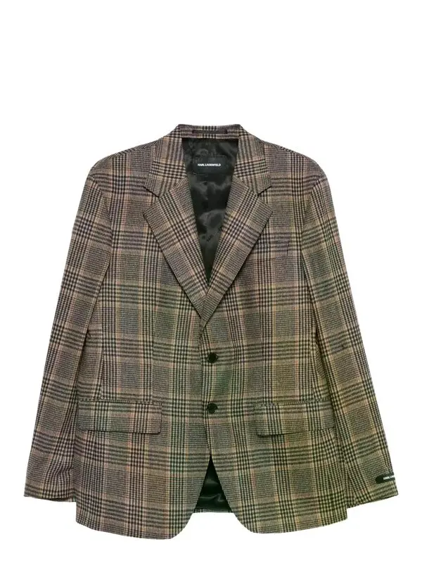 Karl Lagerfeld Checked Wool Jacket - Brown