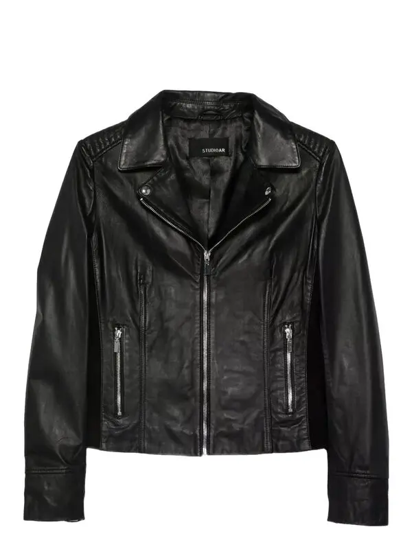 STUDIO AR Leather Jacket - Black