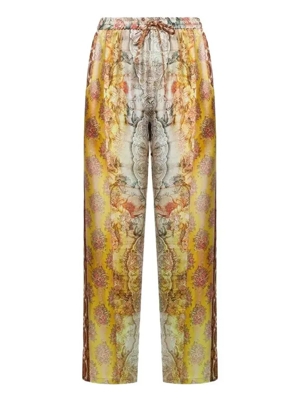 PIERRE-LOUIS MASCIA Floral-print Trousers - Neutrals