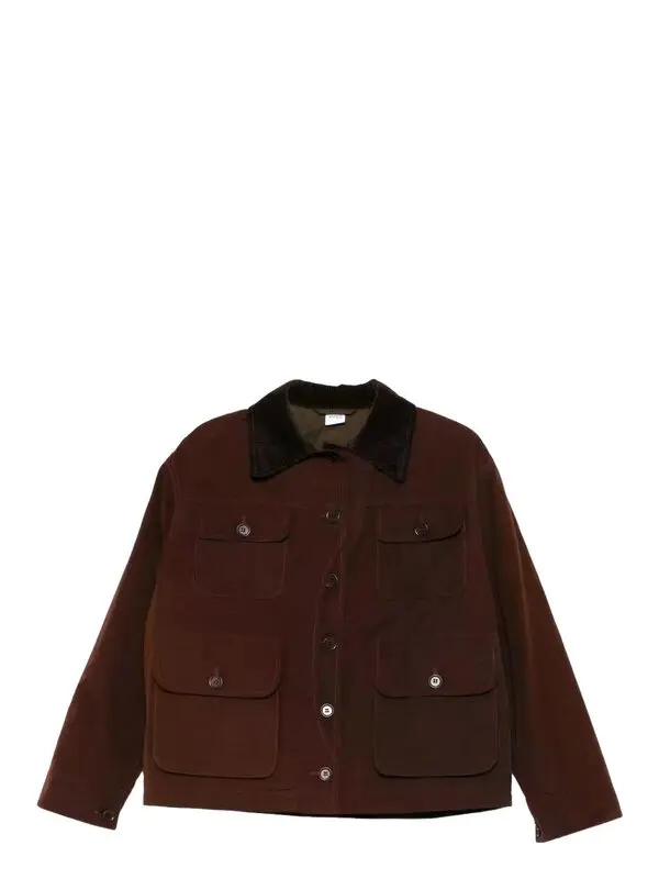 Aspesi Corduroy-collar Buttoned Jacket - Red