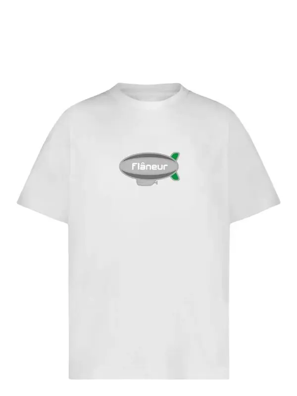 FLANEUR Zeppelin-logo T-shirt - White