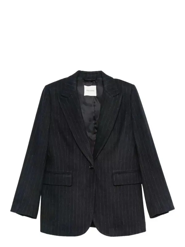 TRUE AVENUE Pinstripe Single-breasted Blazer - Blue