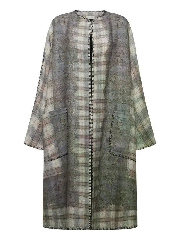 PIERRE-LOUIS MASCIA Plaid-pattern Coat - Grey