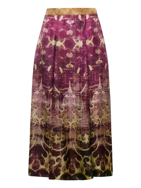 PIERRE-LOUIS MASCIA Geometric-pattern Midi Skirt - Pink
