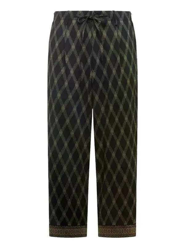 PIERRE-LOUIS MASCIA Diamond-pattern Trousers - Black