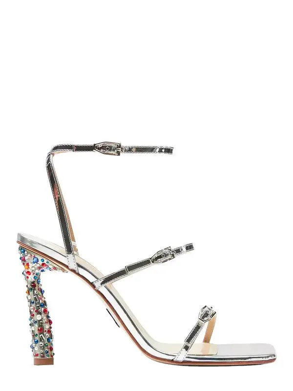 PAUL ANDREW 95mm Slinky Rhinestone-embellished Buckled Sandals - Silver