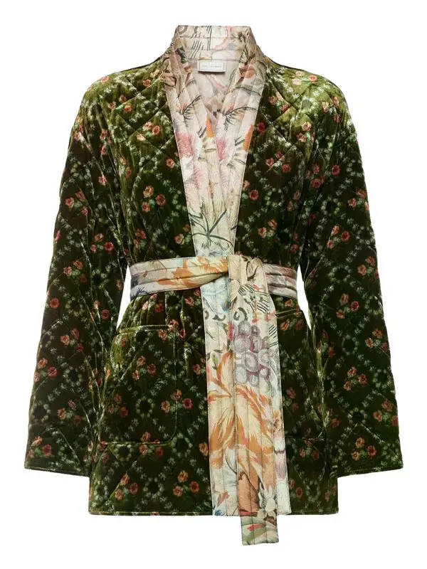 PIERRE-LOUIS MASCIA Quilted Velvet Coat - Green