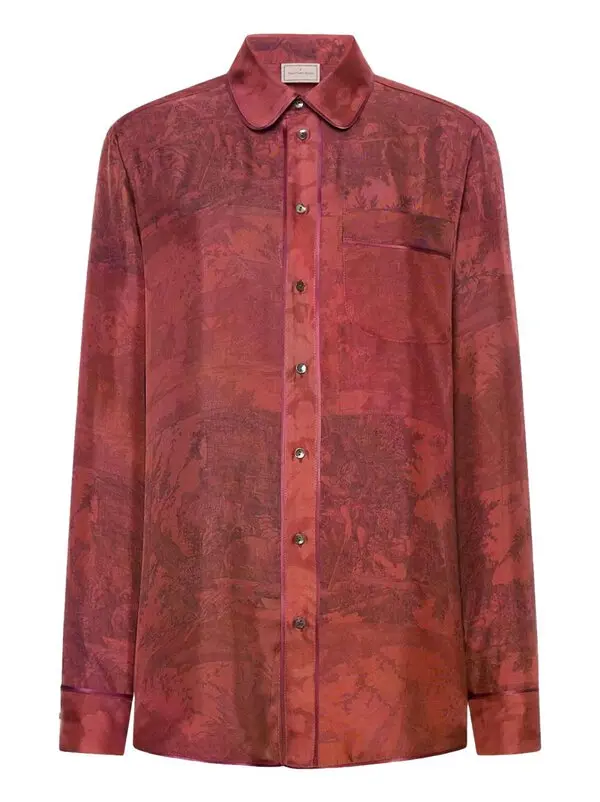 PIERRE-LOUIS MASCIA Landscape Print Long-sleeve Shirt - Pink