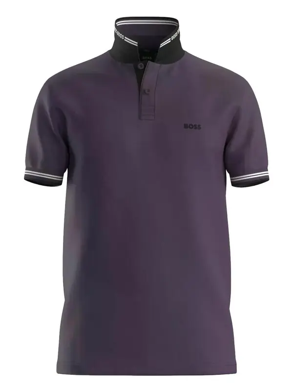 BOSS Contrast-collar Polo Shirt - Purple
