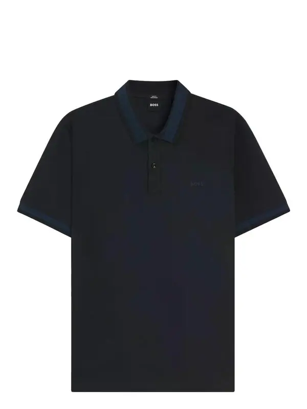 BOSS Panelled Polo Shirt - Blue