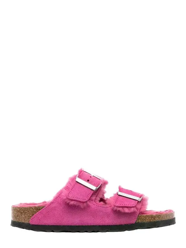 BIRKENSTOCK Arizona Shearling Slides - Pink