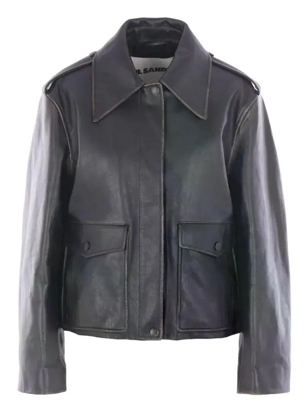 JIL SANDER Leather Jacket - Black