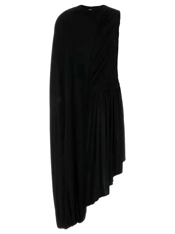 Co Draped Asymmetric Dress - Black
