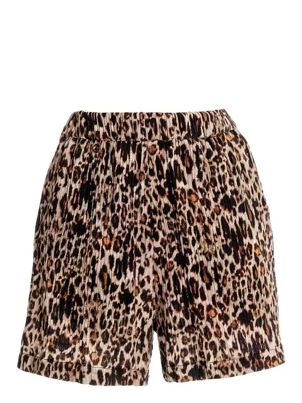 Agua Bendita Watts Quilt Leopard-print Shorts - Brown