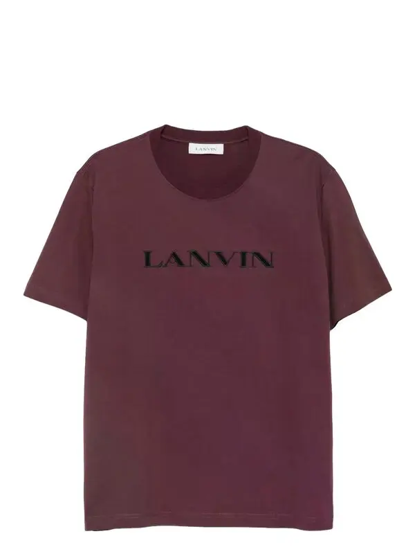 LANVIN Logo-embroidered T-shirt - Red