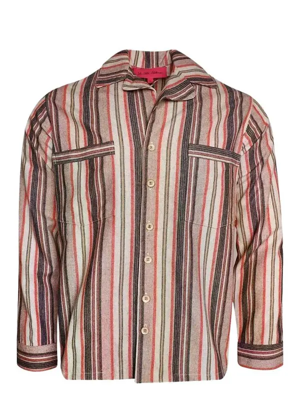 THE ELDER STATESMAN Striped Pocket Shirt - Neutrals