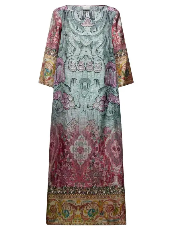 PIERRE-LOUIS MASCIA Printed Bell-sleeve Dress - Pink