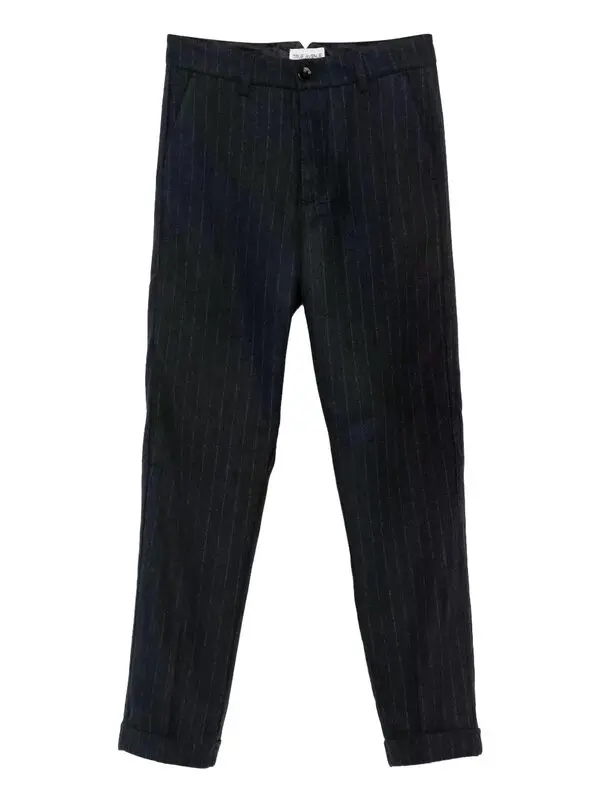 TRUE AVENUE Pinstripe Wool Trousers - Blue