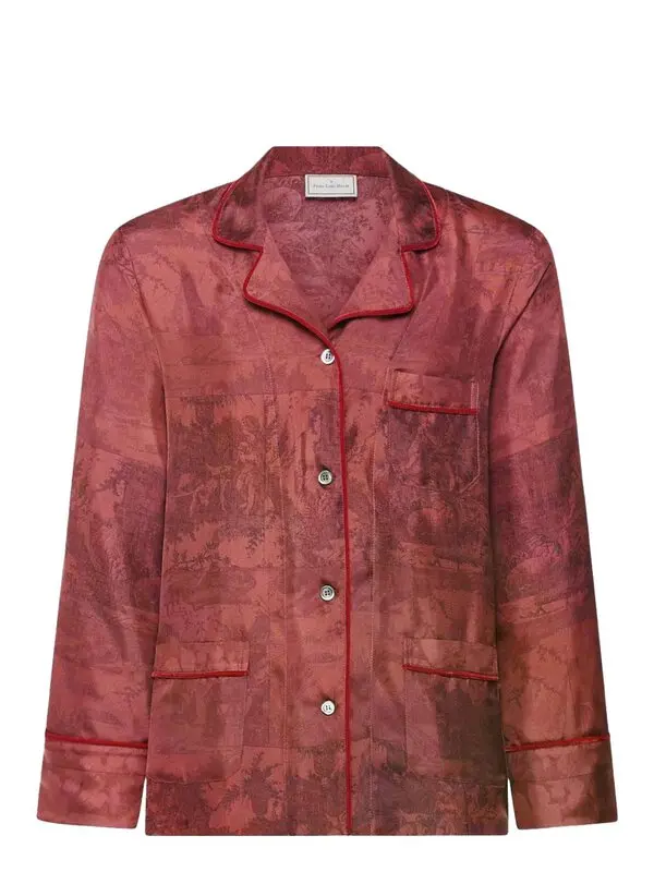 PIERRE-LOUIS MASCIA Printed Piped-trim Shirt - Pink