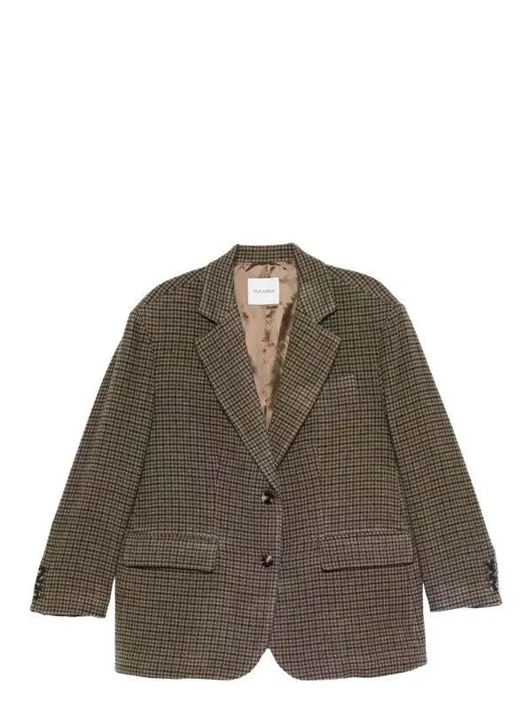 TRUE AVENUE Houndstooth Blazer - Brown