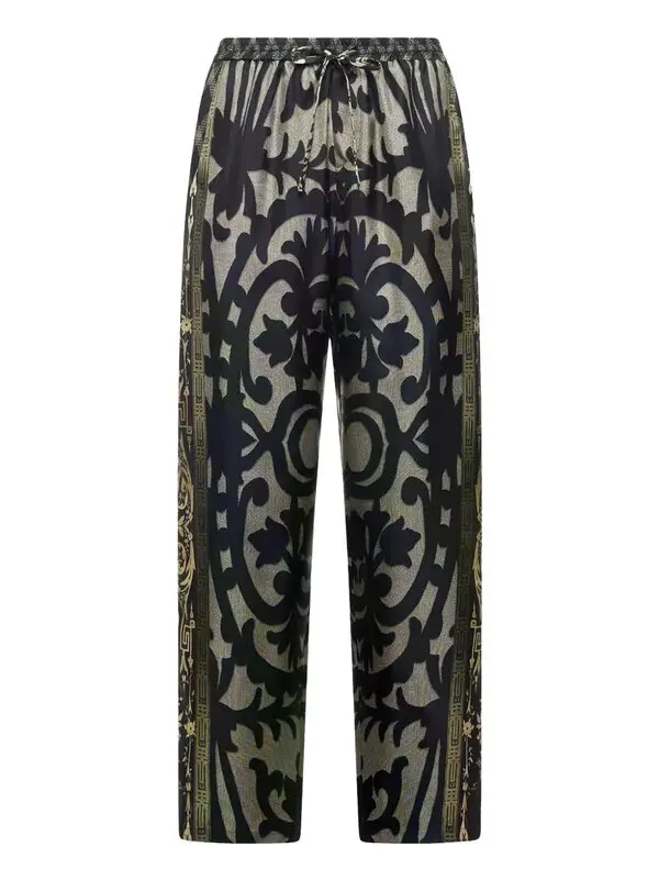 PIERRE-LOUIS MASCIA Patterned Drawstring Trousers - Black
