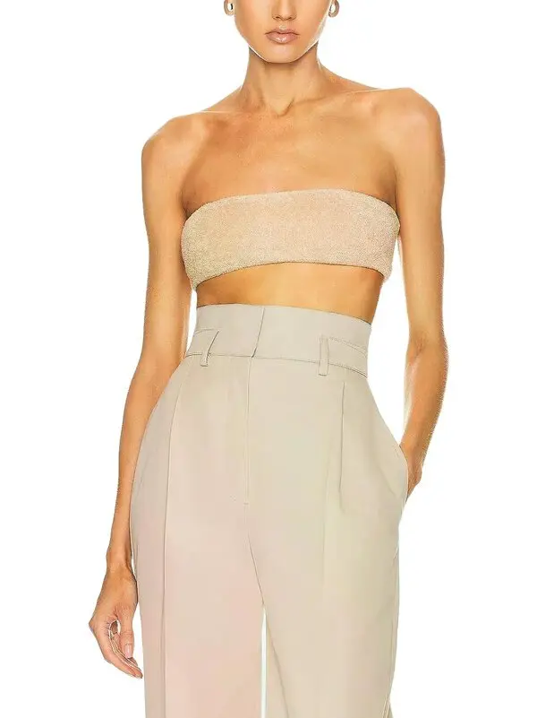 LAQUAN SMITH Bandeau Top - Neutrals