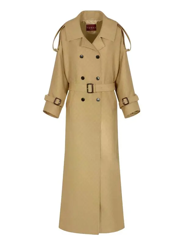 Gucci Double-breasted Trench Coat - Brown