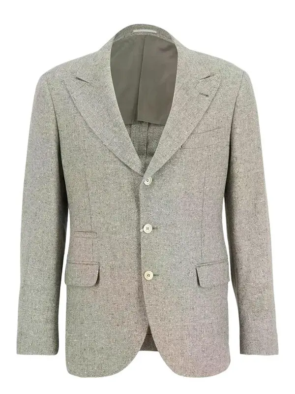 Brunello Cucinelli Herringbone Blazer - Grey