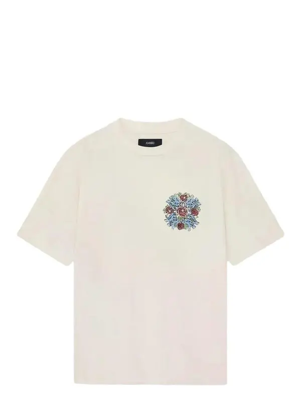 Amiri Rose-embellished T-shirt - Neutrals