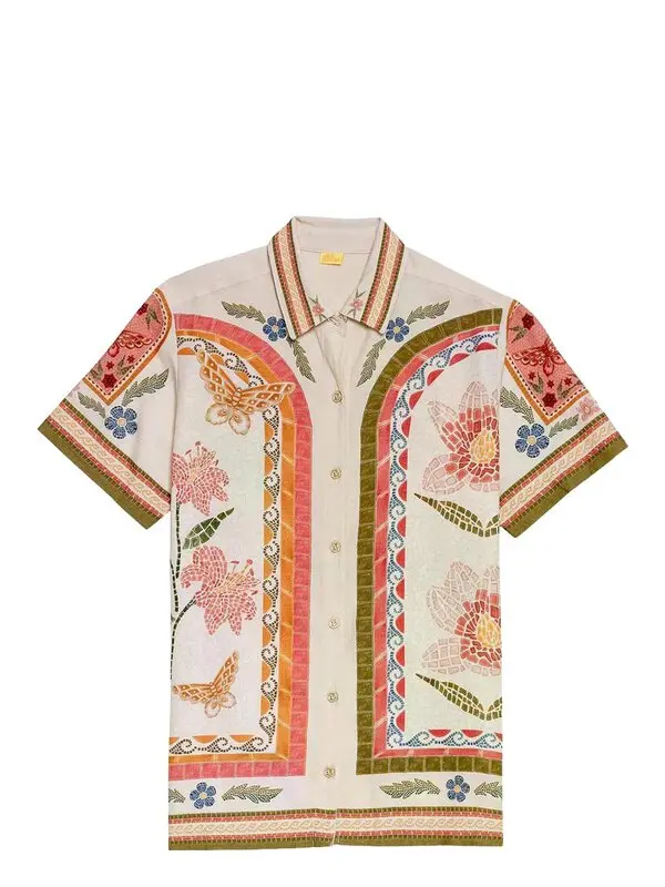 Agua Bendita Ali Fiore Floral-print Shirt - Neutrals