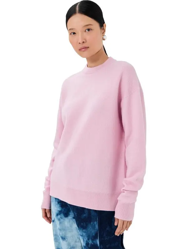 Tibi Boiled Wool Crewneck Pullover - Pink