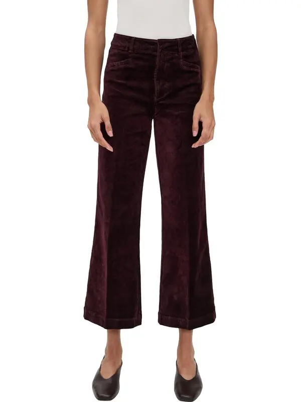 Paige Clean Front Anessa Trousers - Aubergine