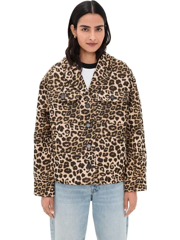 ANINE BING Print Jacket - Leopard
