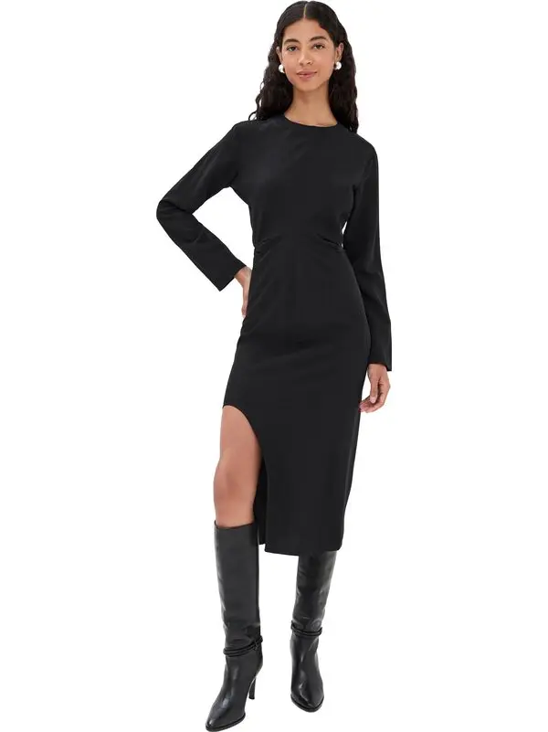 Co Keyhole Midi Dress - Black