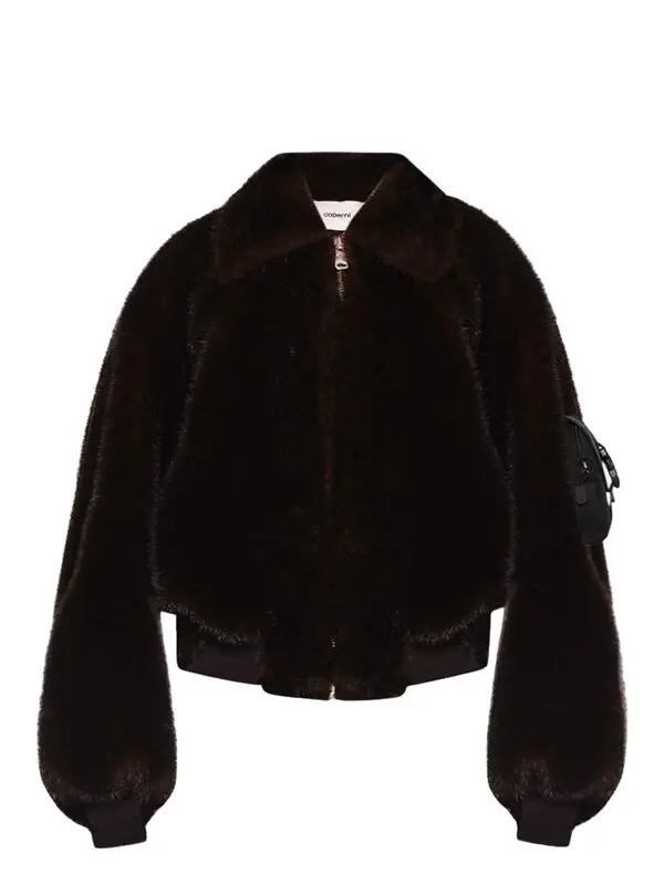 Coperni Faux Fur Bomber Jacket - Brown